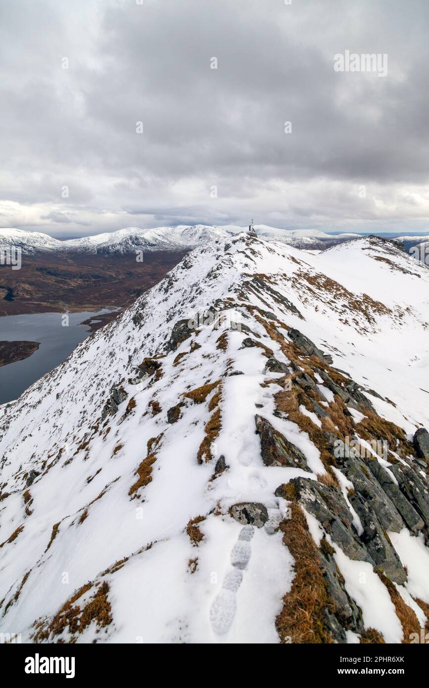 Looking along the ridge of Ben Stack, Sutherland, Scotland Stock Photo ...