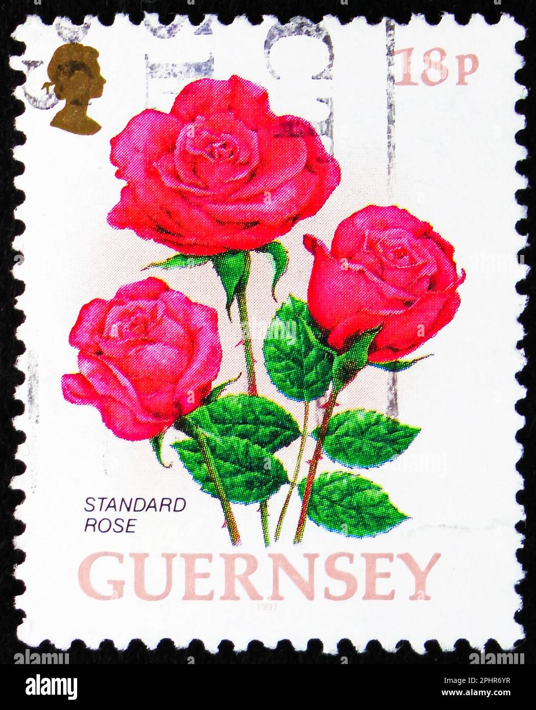 MOSCOW, RUSSIA - MARCH 25, 2023: Postage stamp printed in Guernsey ...