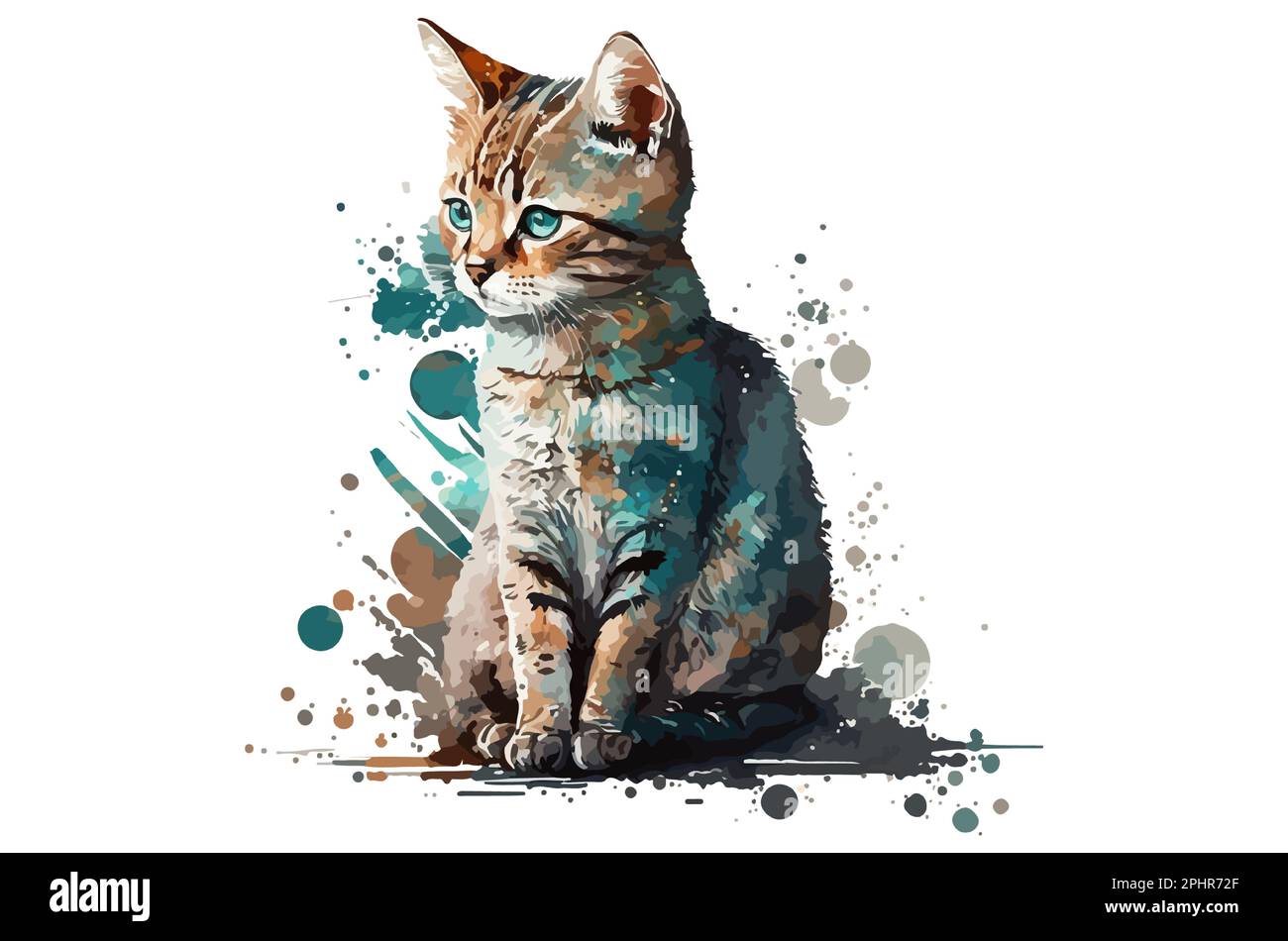 Cartoon doodle angry cat Cut Out Stock Images & Pictures - Alamy