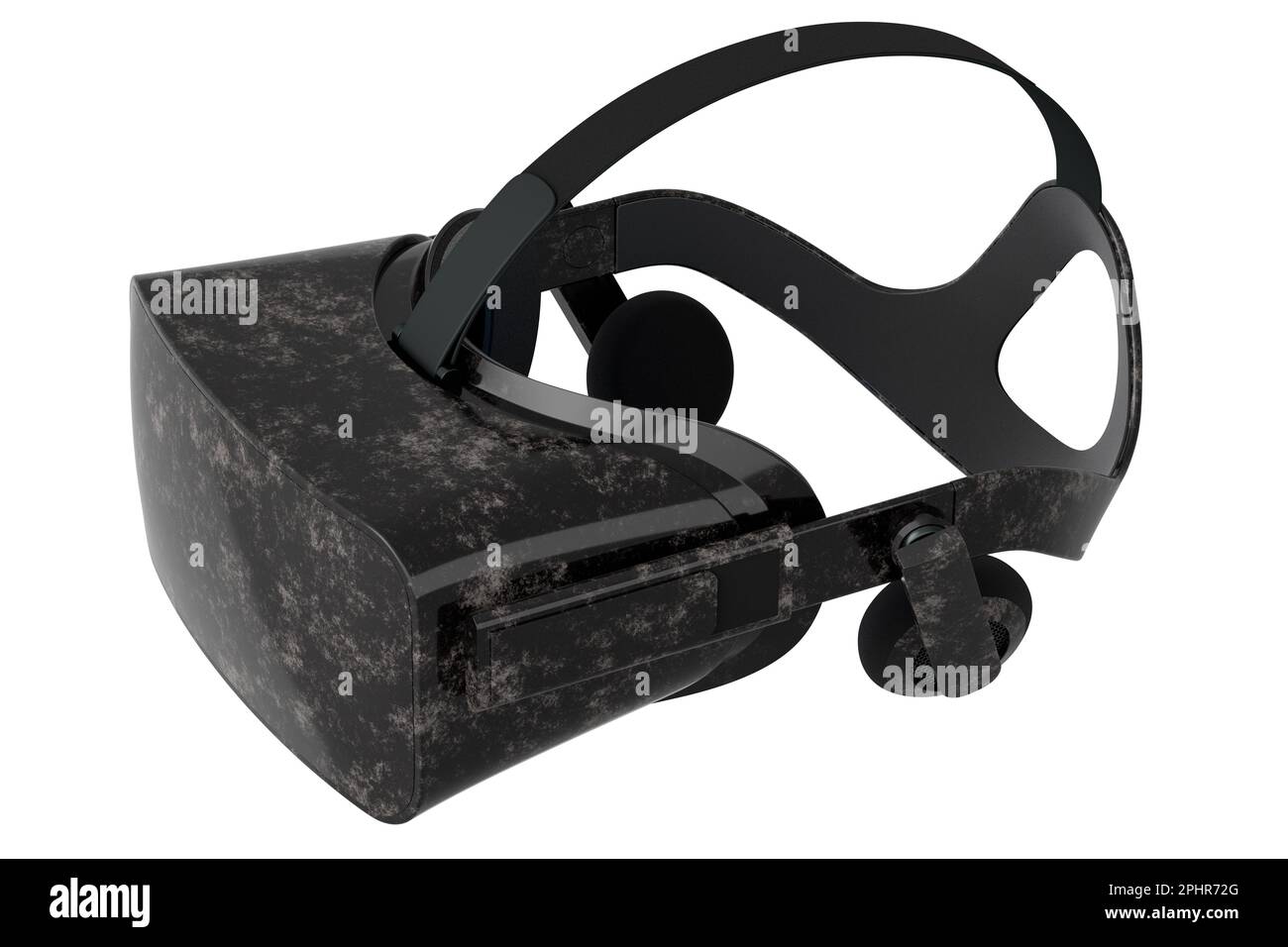 Realistic virtual reality glasses with black marble texture isolated on ...