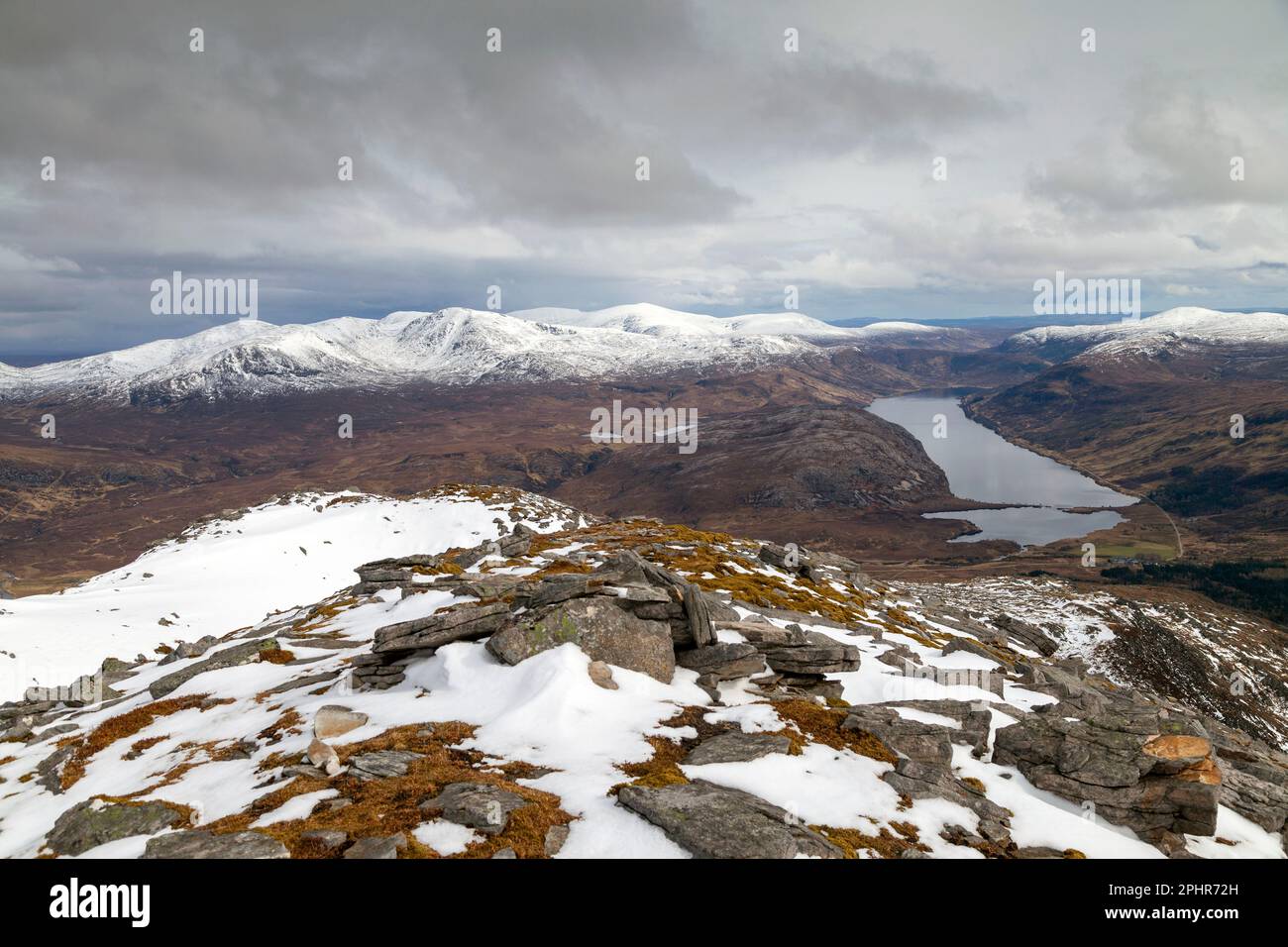 Looking down Loch More from the top of Ben Stack in the Scottish ...