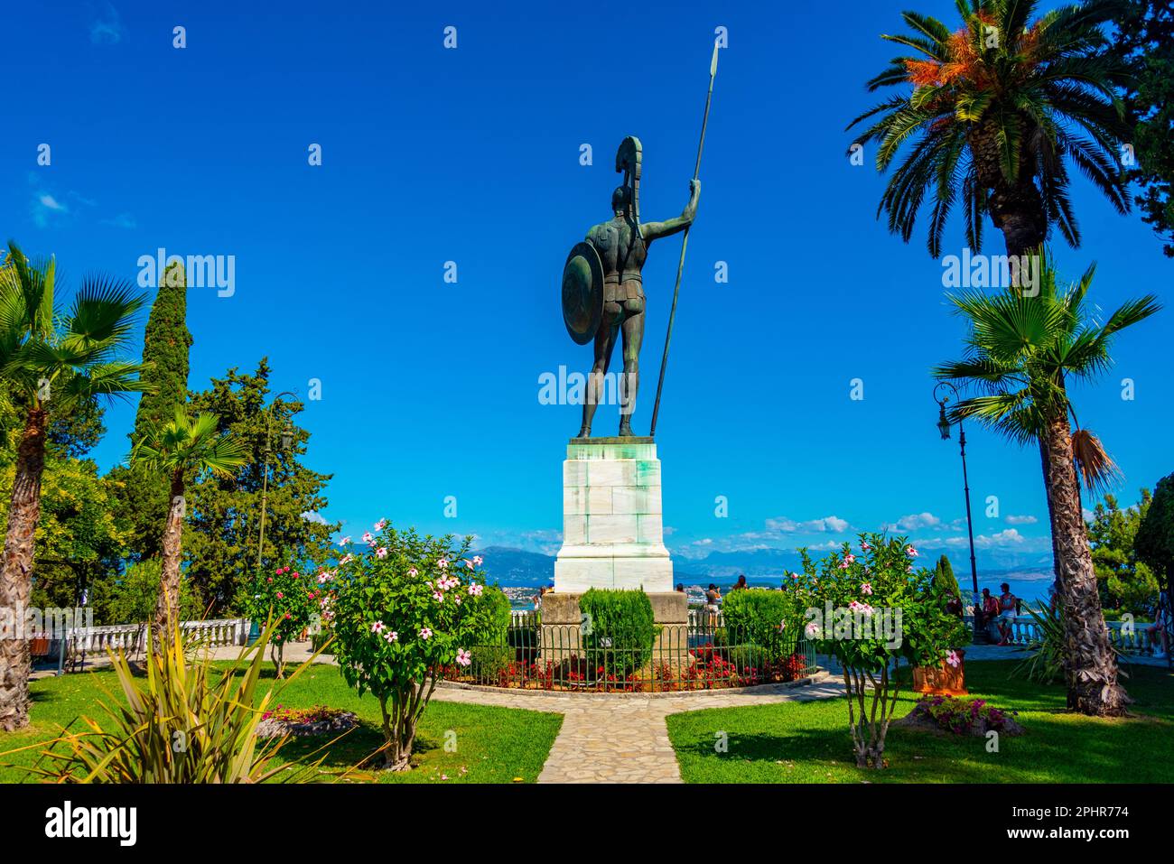 Statue of Achilles at Achilleion Palace at Corfu, Greece Stock Photo ...
