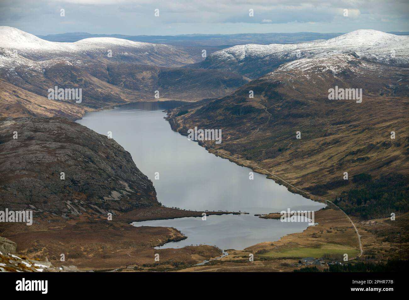From the top of Ben Stack looking down to Loch More Stock Photo - Alamy