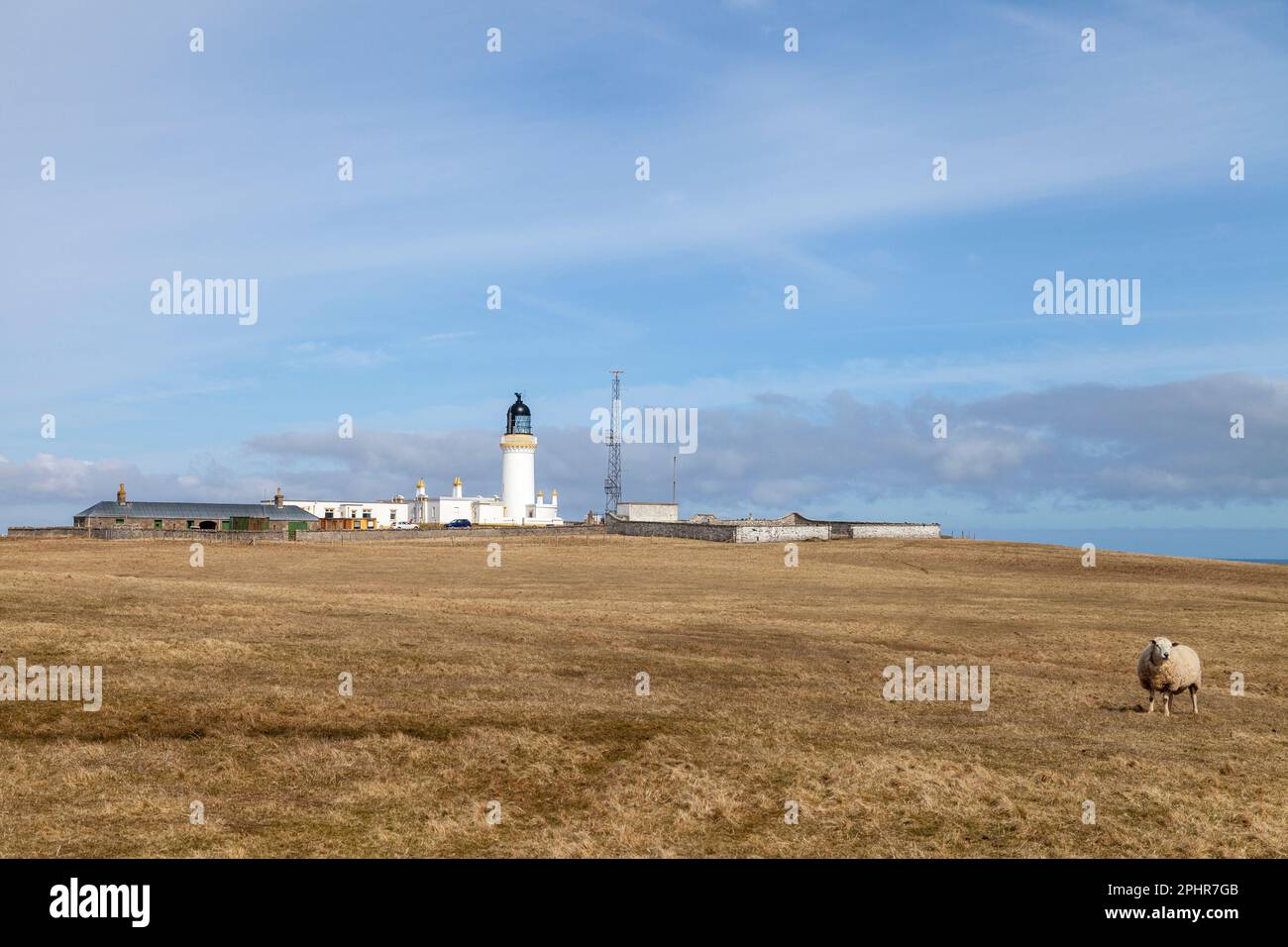 The Noss Head Lighthouse is an active 19th-century lighthouse near Wick ...