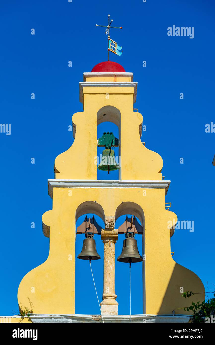 Courtyard of the Monastery of Paleokastritsa at Greek island Corfu ...