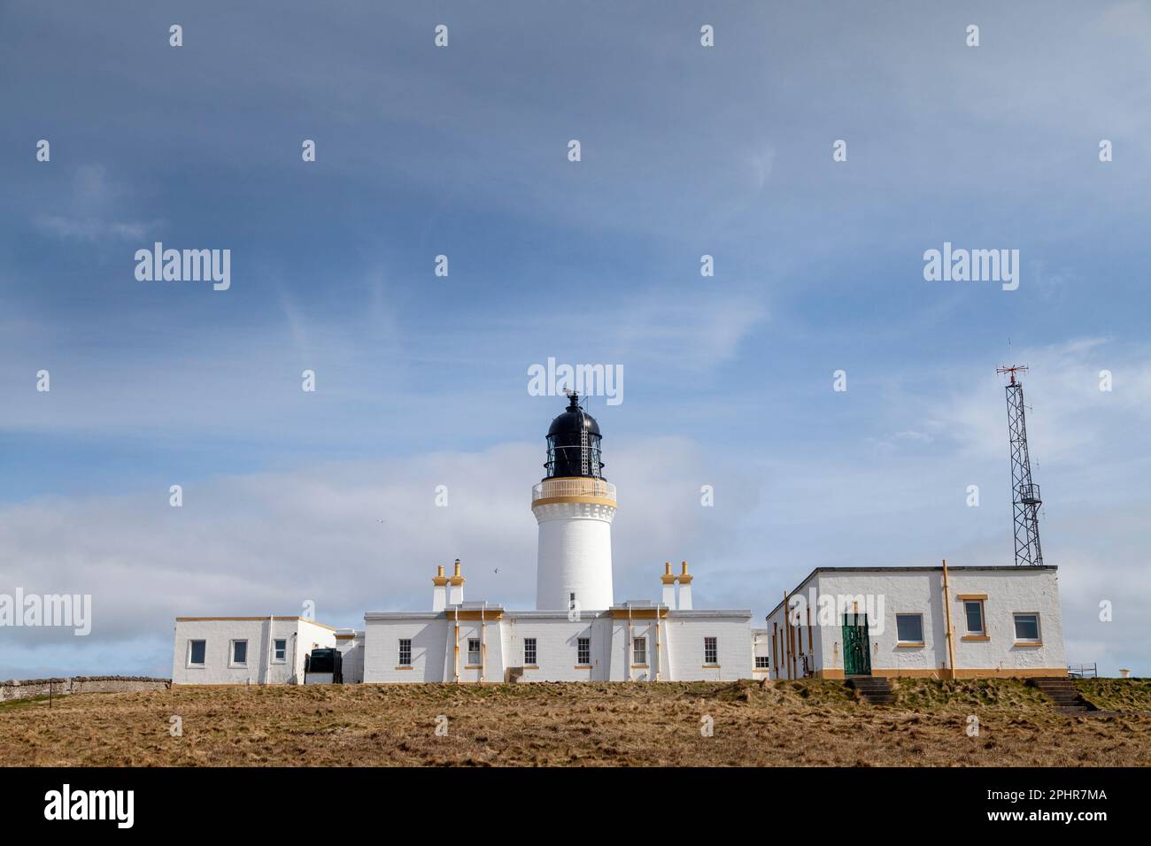 The Noss Head Lighthouse is an active 19th-century lighthouse near Wick ...