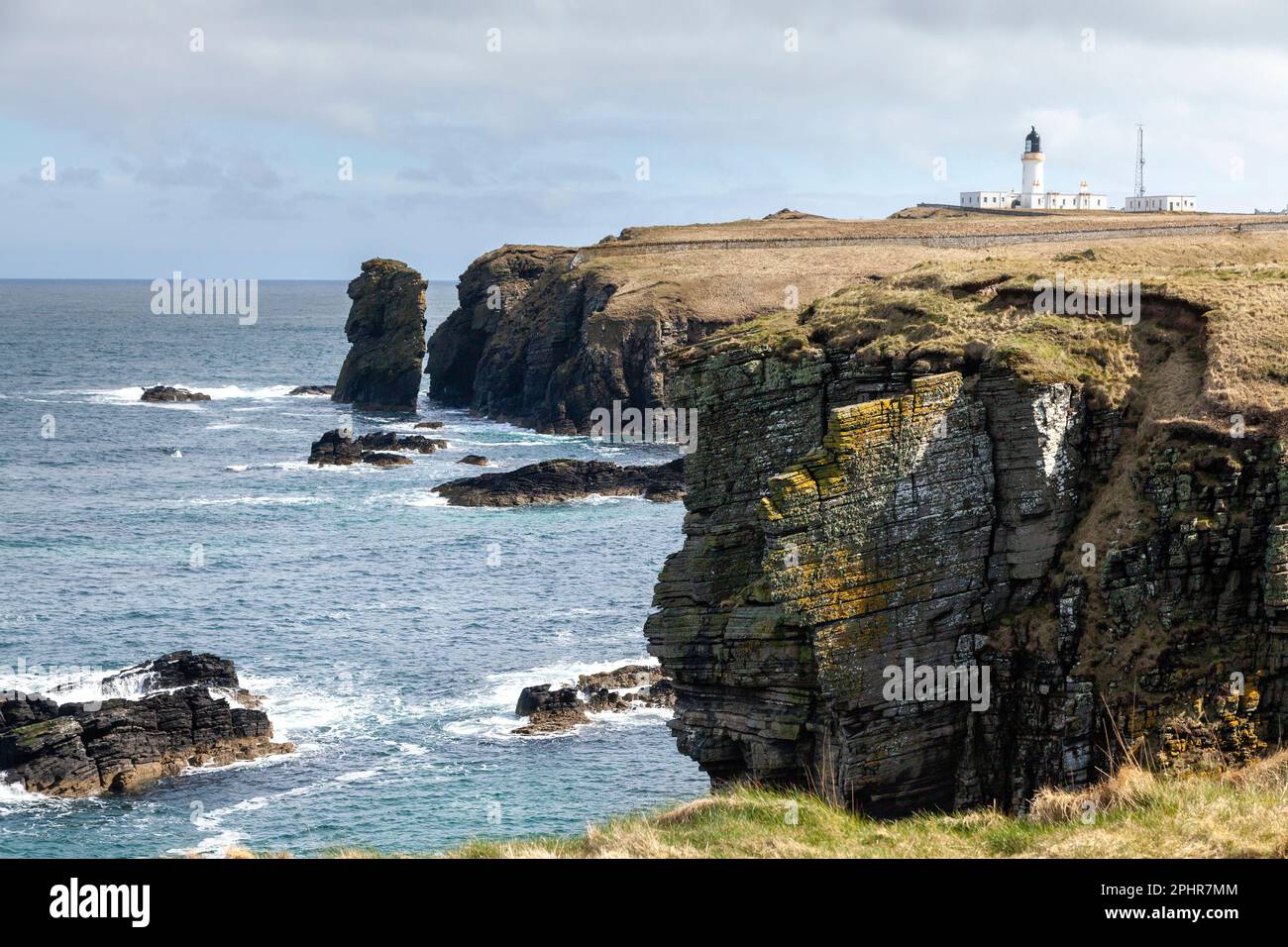 The Noss Head Lighthouse is an active 19th-century lighthouse near Wick ...