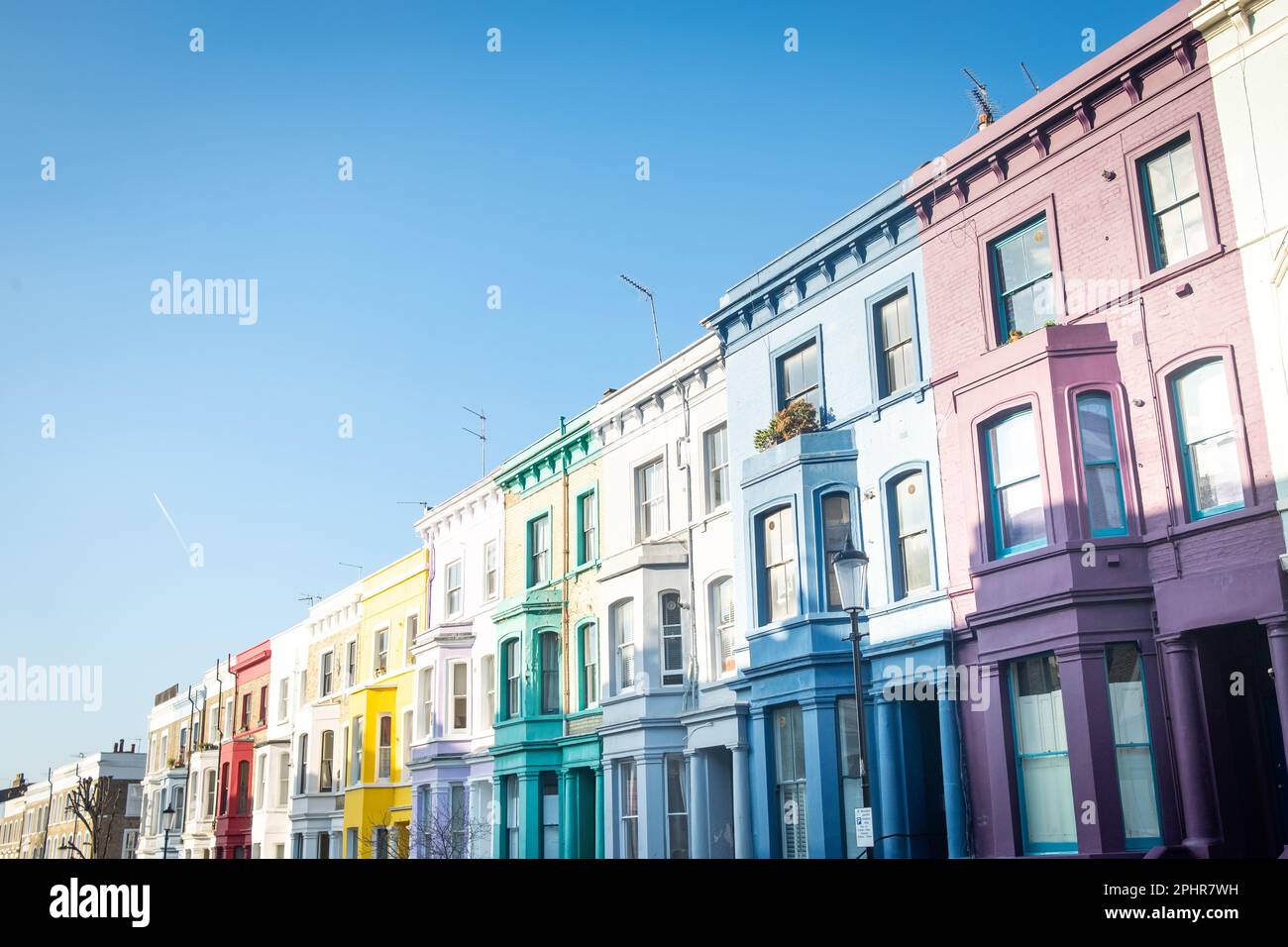 London- January 2023: Colourful houses in Notting Hill area of West ...
