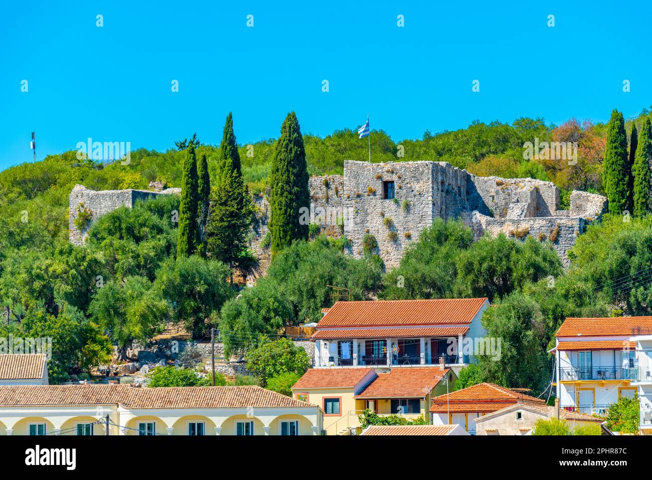 Kassiopi castle at Greek island Corfu Stock Photo - Alamy