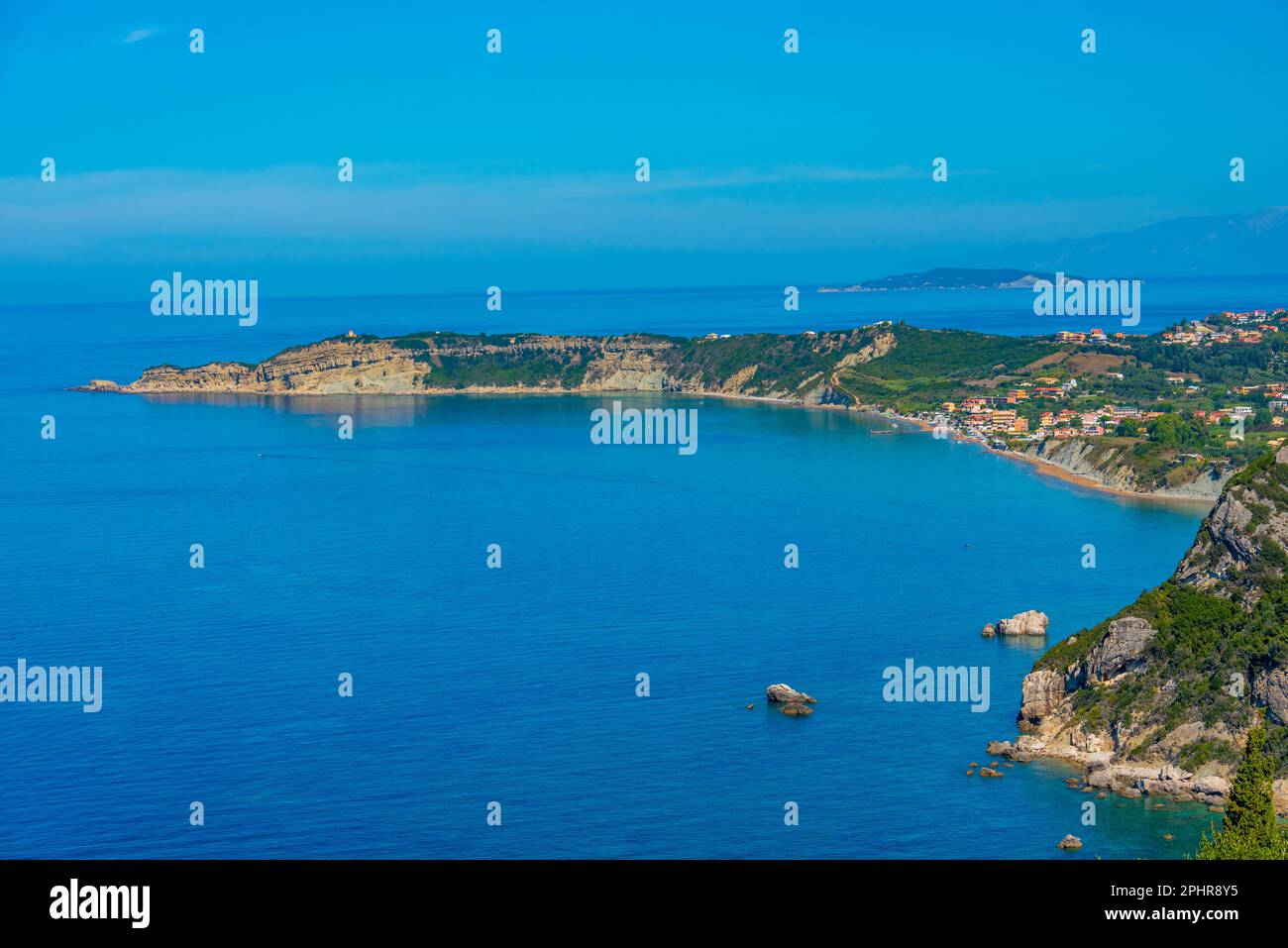 Panorama view of cape Kefali at Corfu, Greece Stock Photo - Alamy