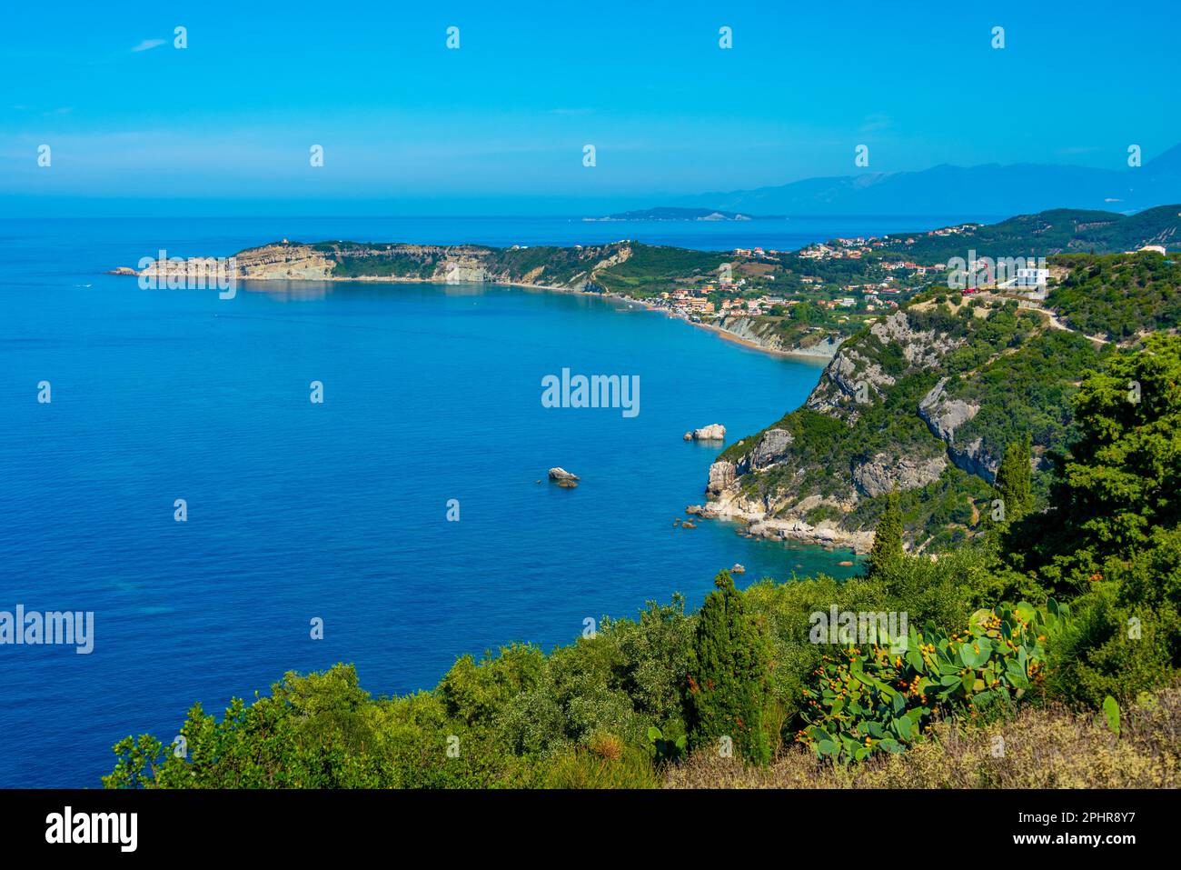 Panorama view of cape Kefali at Corfu, Greece Stock Photo - Alamy