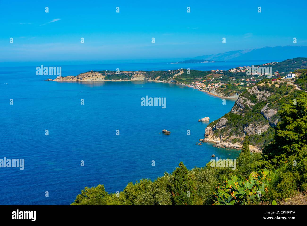 Panorama view of cape Kefali at Corfu, Greece Stock Photo - Alamy