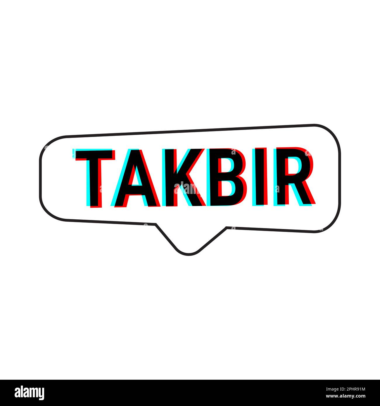 Takbir Allahu Akbar White Vector Callout Banner with Call to Prayer for ...