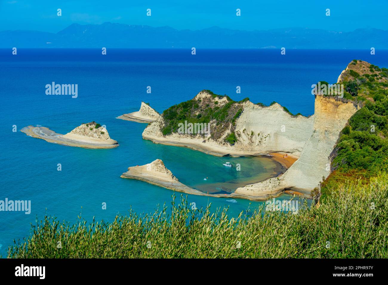 Panorama of Cape Drastis a Corfu island, Greece Stock Photo - Alamy