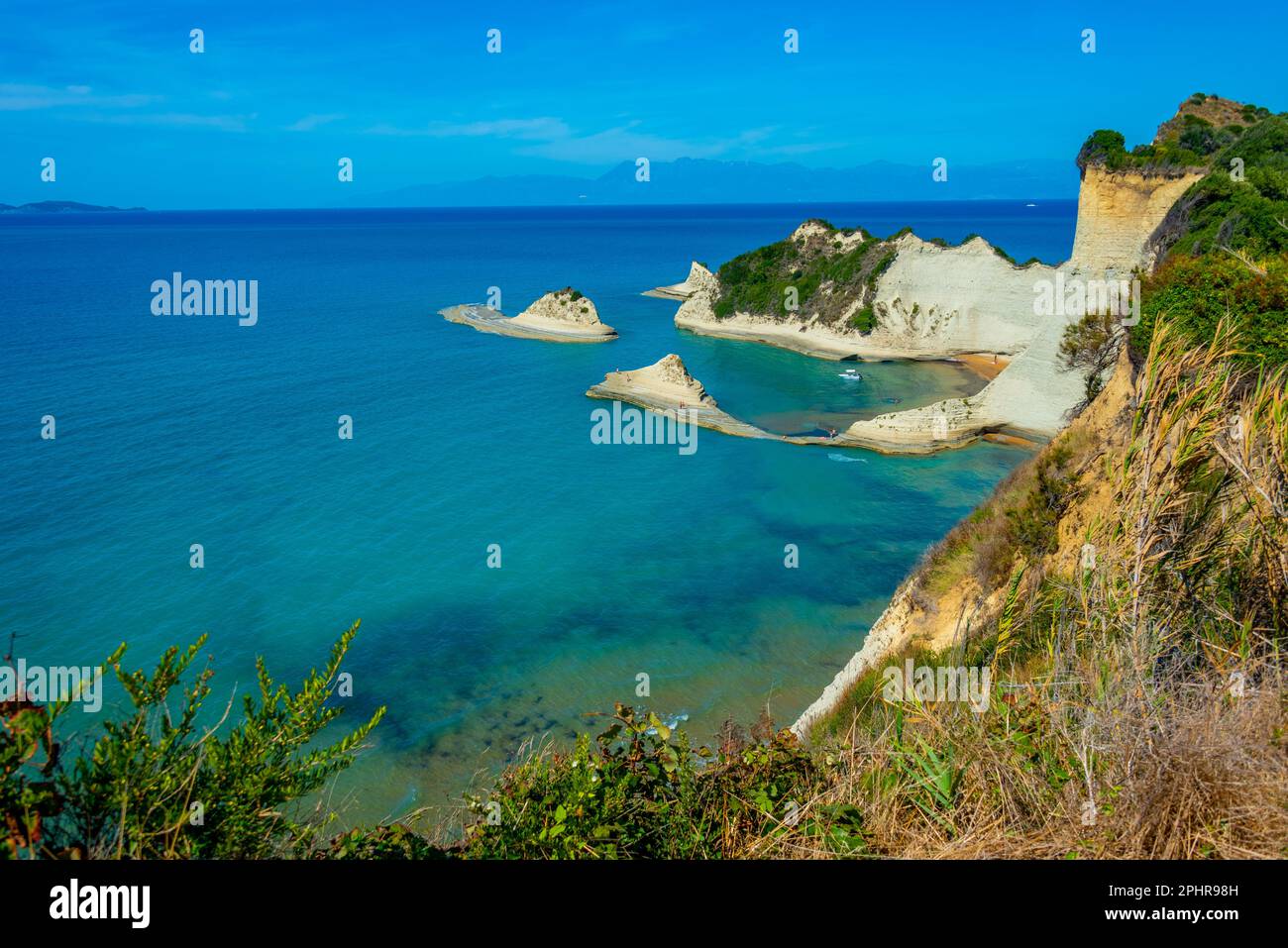 Panorama of Cape Drastis a Corfu island, Greece Stock Photo - Alamy