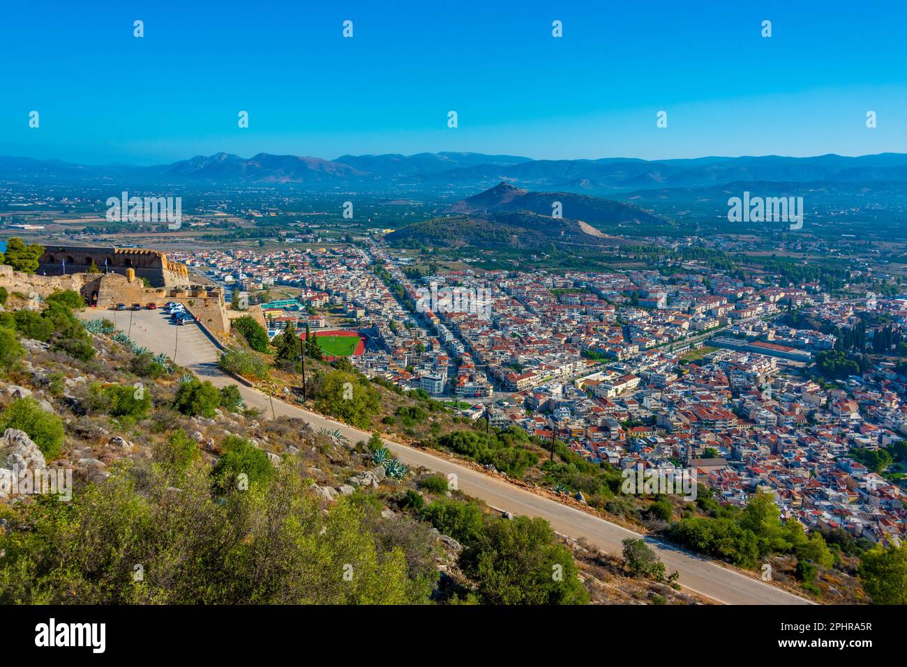 Aerial view of Greek town Nafplio Stock Photo - Alamy
