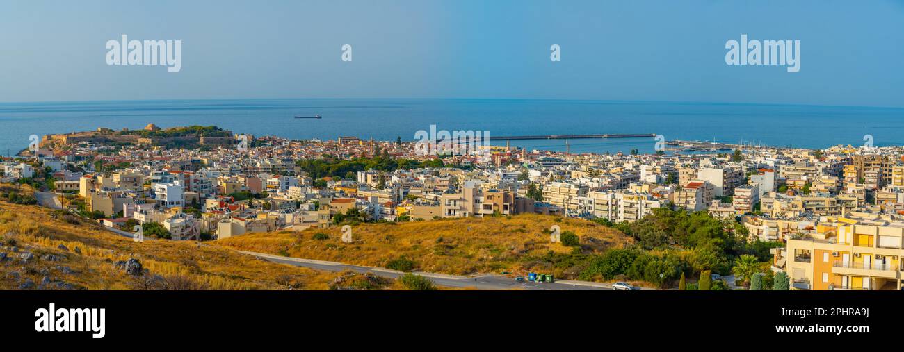Panorama view of Greek town Rethimno at Crete island Stock Photo - Alamy