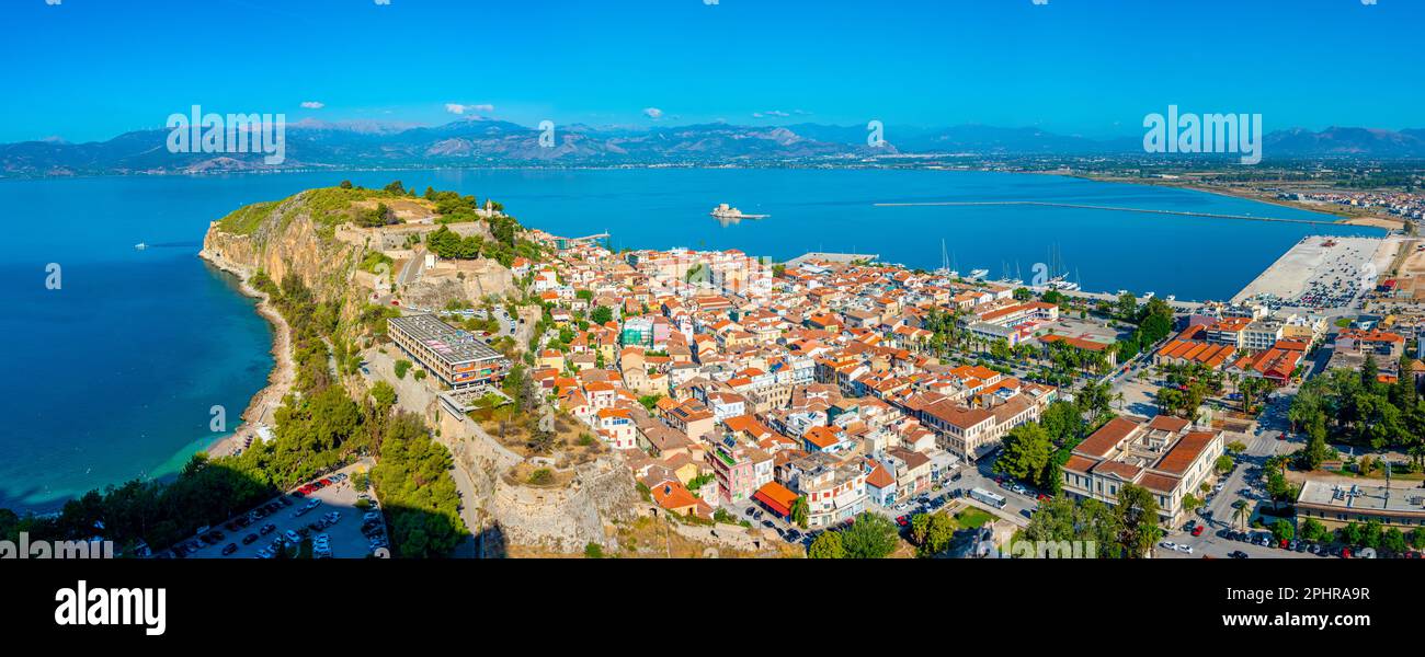 Aerial view of Greek town Nafplio Stock Photo - Alamy