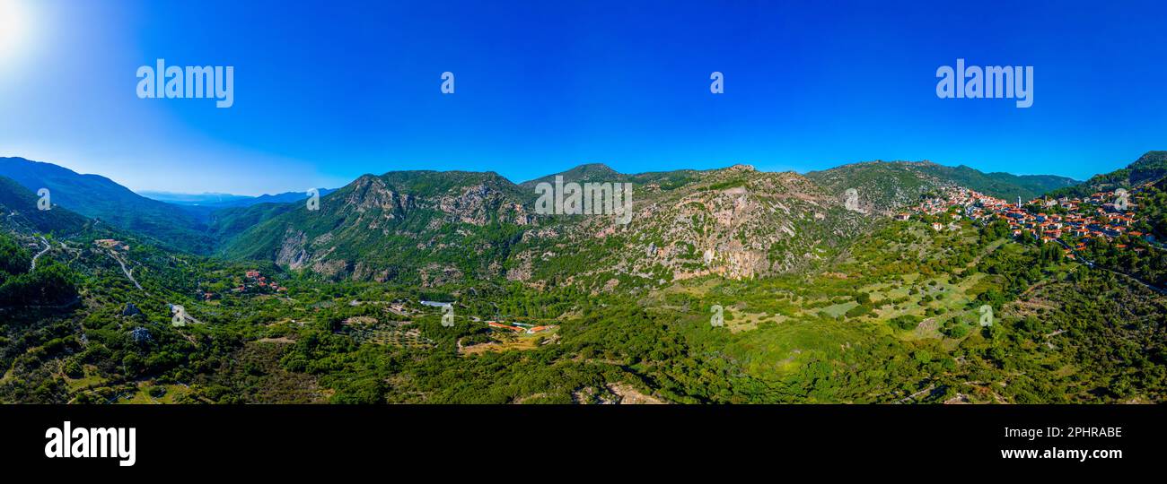 Panorama view of Lousios gorge in Greece Stock Photo - Alamy