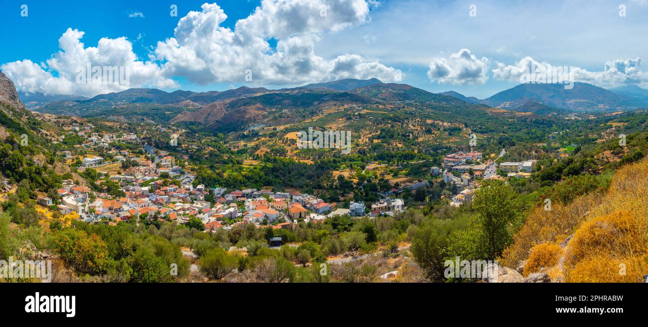 Aerial view of Greek village Spili at Crete island Stock Photo - Alamy