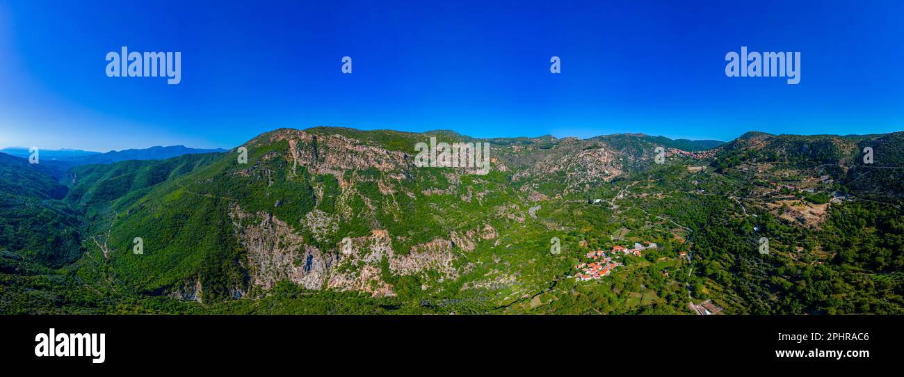 Panorama view of Lousios gorge in Greece Stock Photo - Alamy