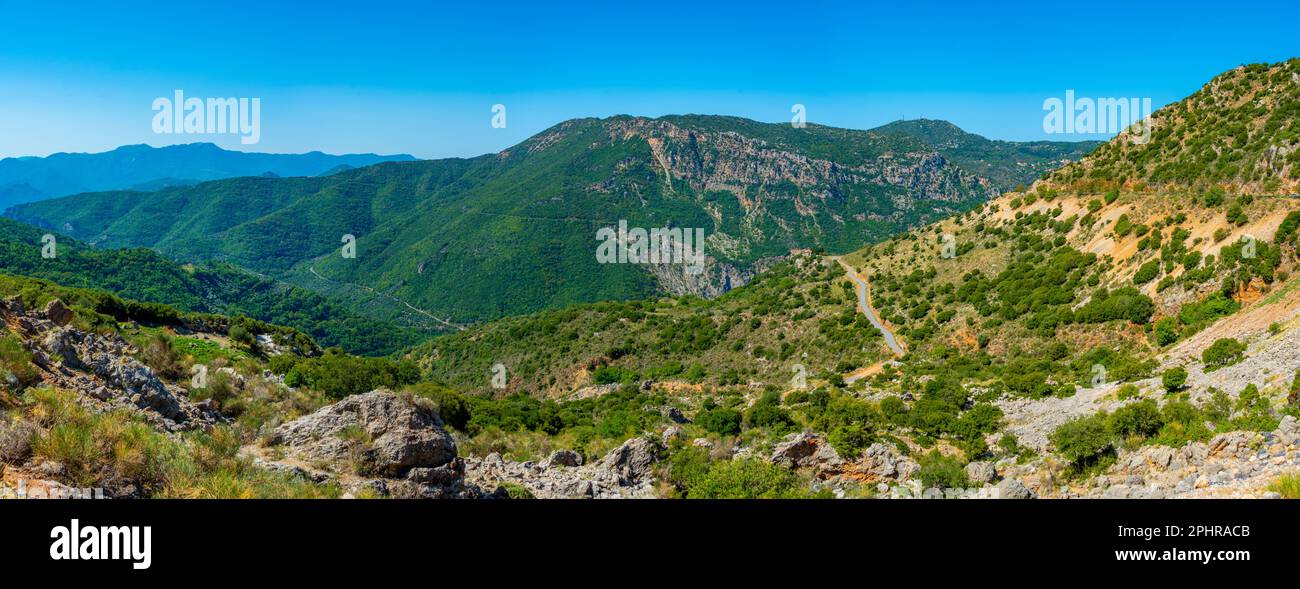 Panorama view of Lousios gorge in Greece Stock Photo - Alamy