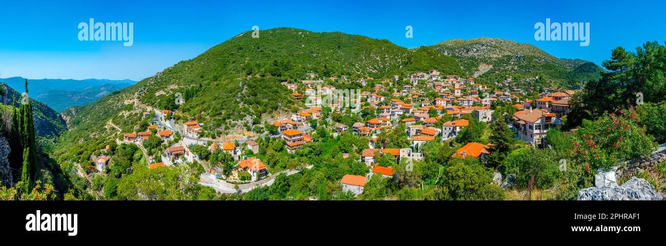 Aerial view of Dimitsana village at Greece Stock Photo - Alamy