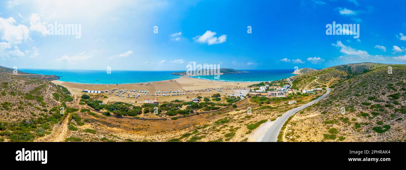 Panorama of Prasonisi beach at Greek island Rhodes Stock Photo - Alamy