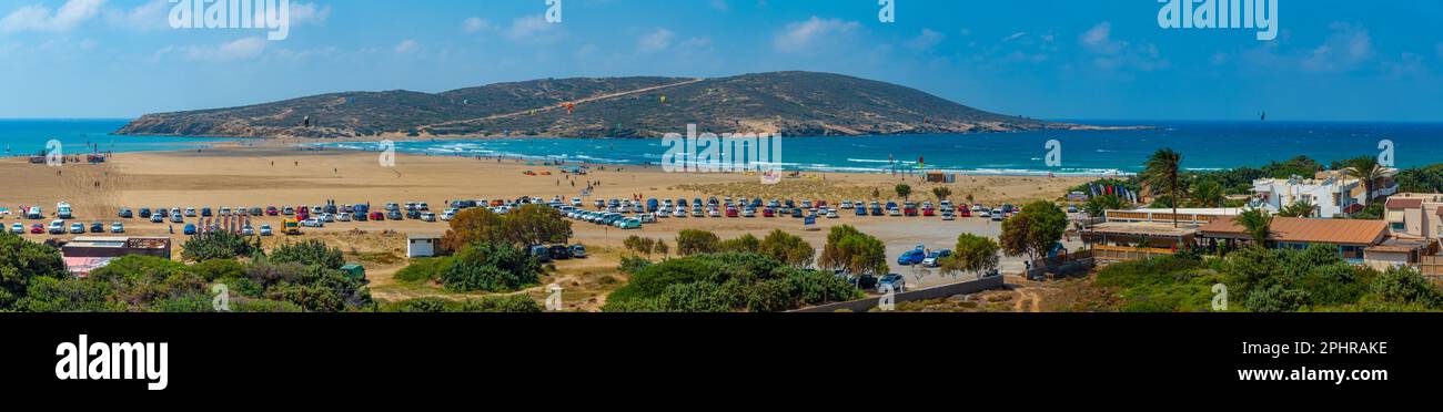 Panorama of Prasonisi beach at Greek island Rhodes Stock Photo - Alamy