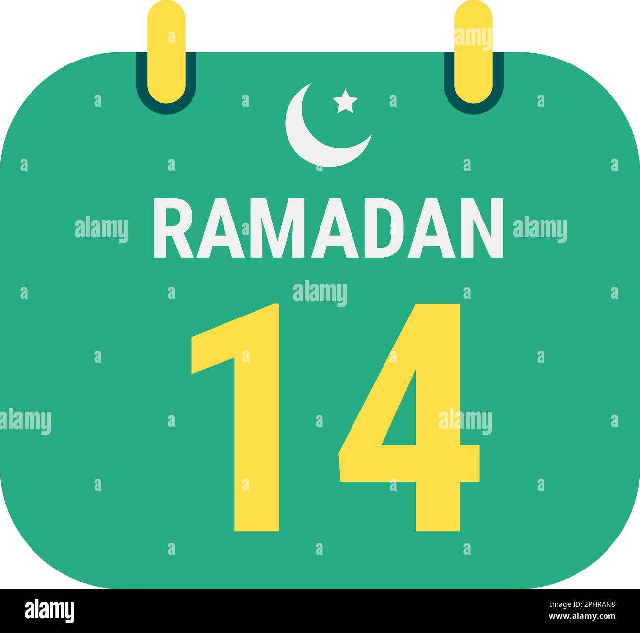 14th Ramadan Celebrate with White and Golden Crescent Moons. and ...