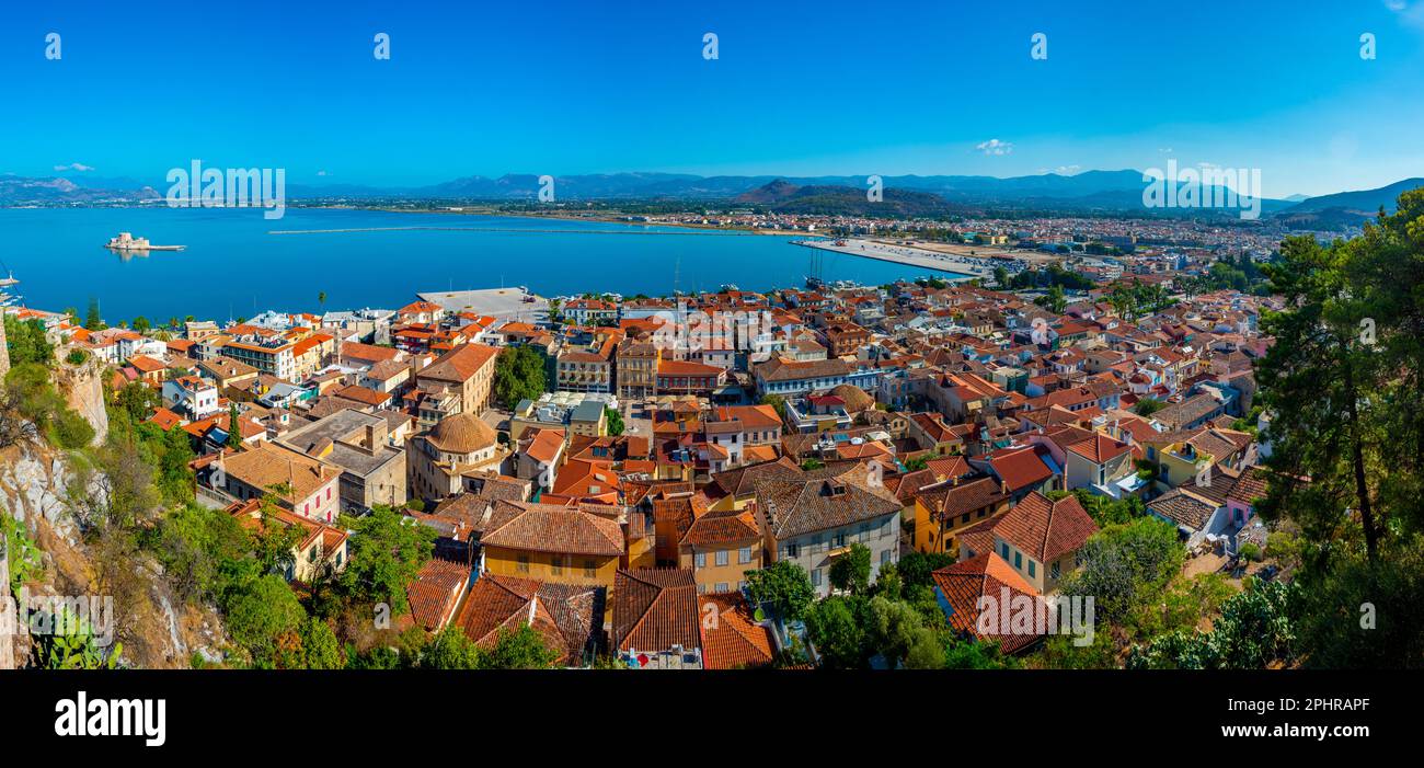 Aerial view of Greek town Nafplio Stock Photo - Alamy