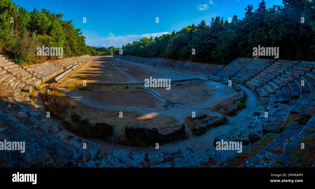 Ancient Olympic Stadium at Rhodes, Greece Stock Photo - Alamy