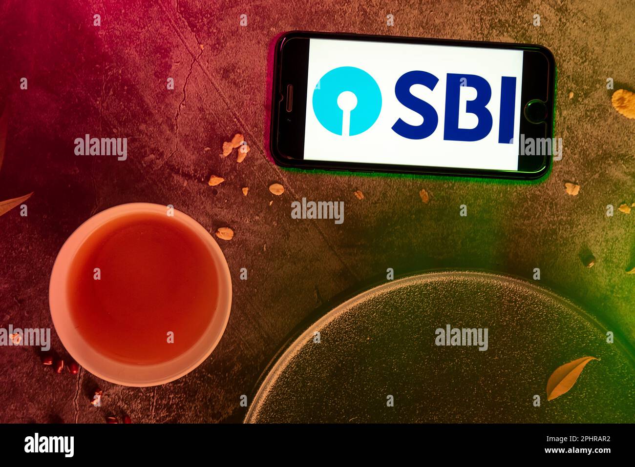In this photo illustration, the State Bank of India (SBI) logo is seen ...