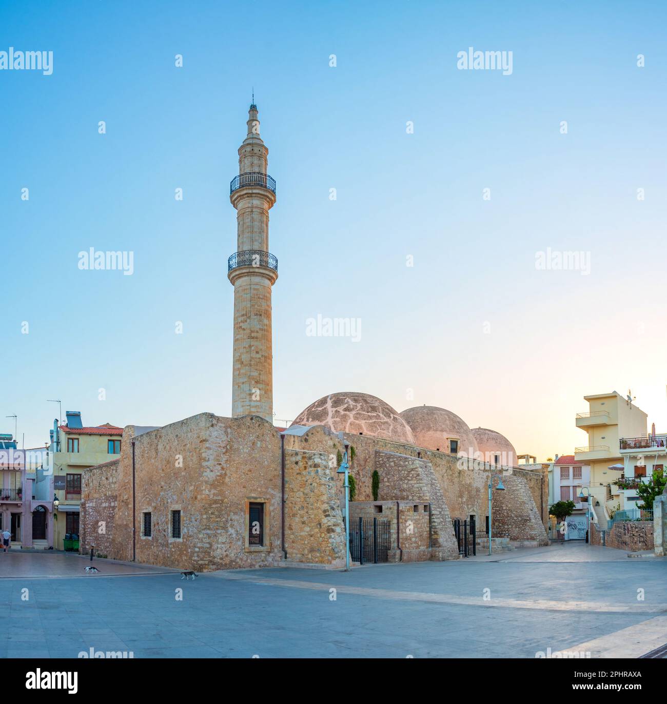 Sunrise view of Neratze Mosque in Greek town Rethimno Stock Photo - Alamy