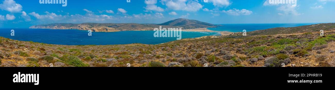 Panorama of Prasonisi beach at Greek island Rhodes Stock Photo - Alamy