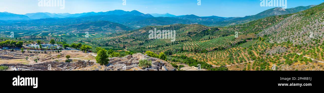 Agricultural landscape of Arcadia region of Peloponnese peninsula in ...