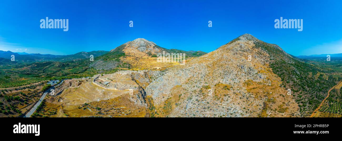 Aerial view of archaeological site of Mycenae in Greece Stock Photo - Alamy