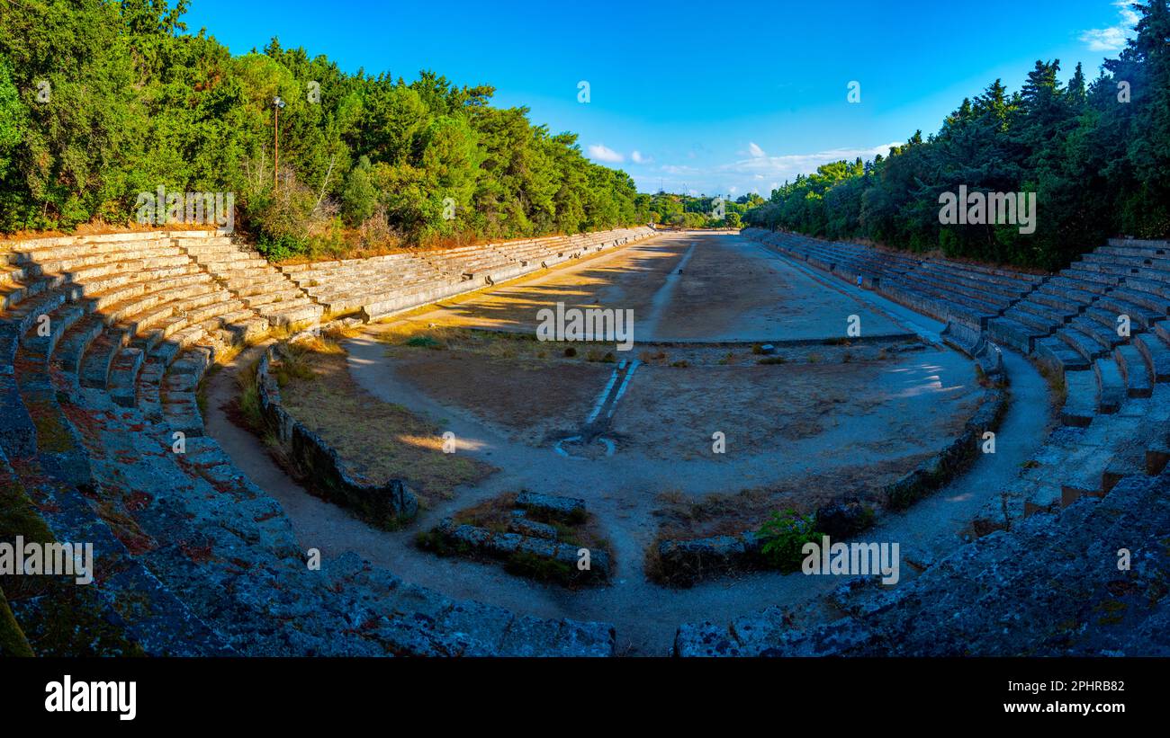 Ancient Olympic Stadium at Rhodes, Greece Stock Photo - Alamy