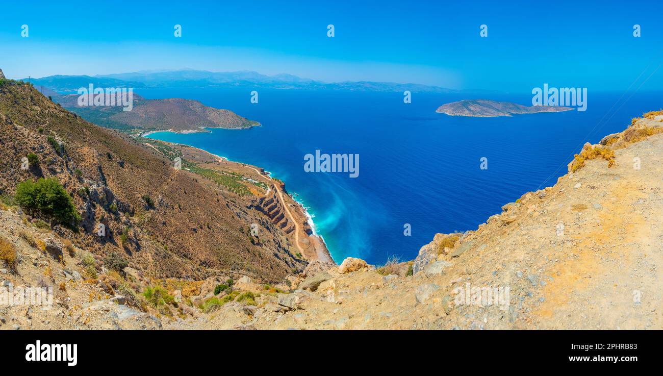 Panorama view of Mirabello bay at Greek island Crete Stock Photo - Alamy
