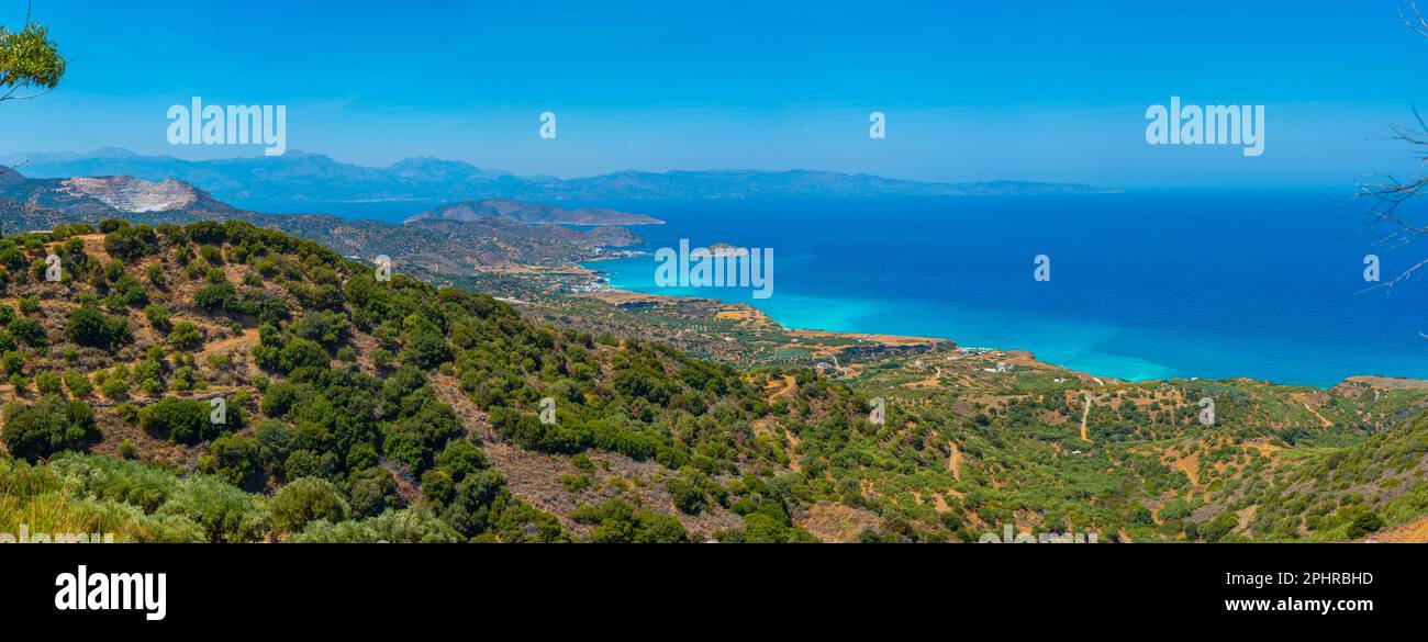 Panorama view of Mirabello bay at Greek island Crete Stock Photo - Alamy
