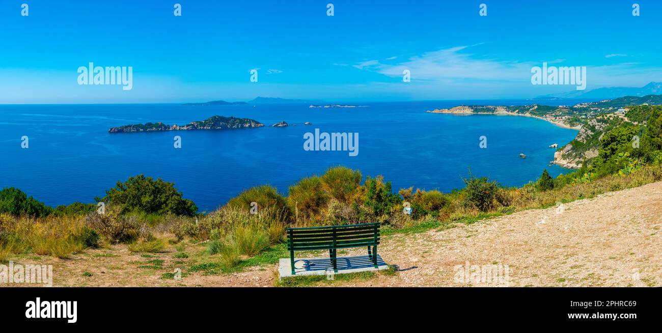 Panorama view of cape Kefali at Corfu, Greece Stock Photo - Alamy