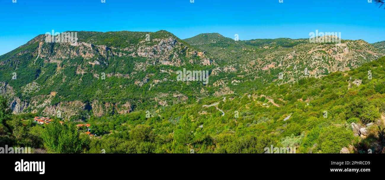 Panorama view of Lousios gorge in Greece Stock Photo - Alamy