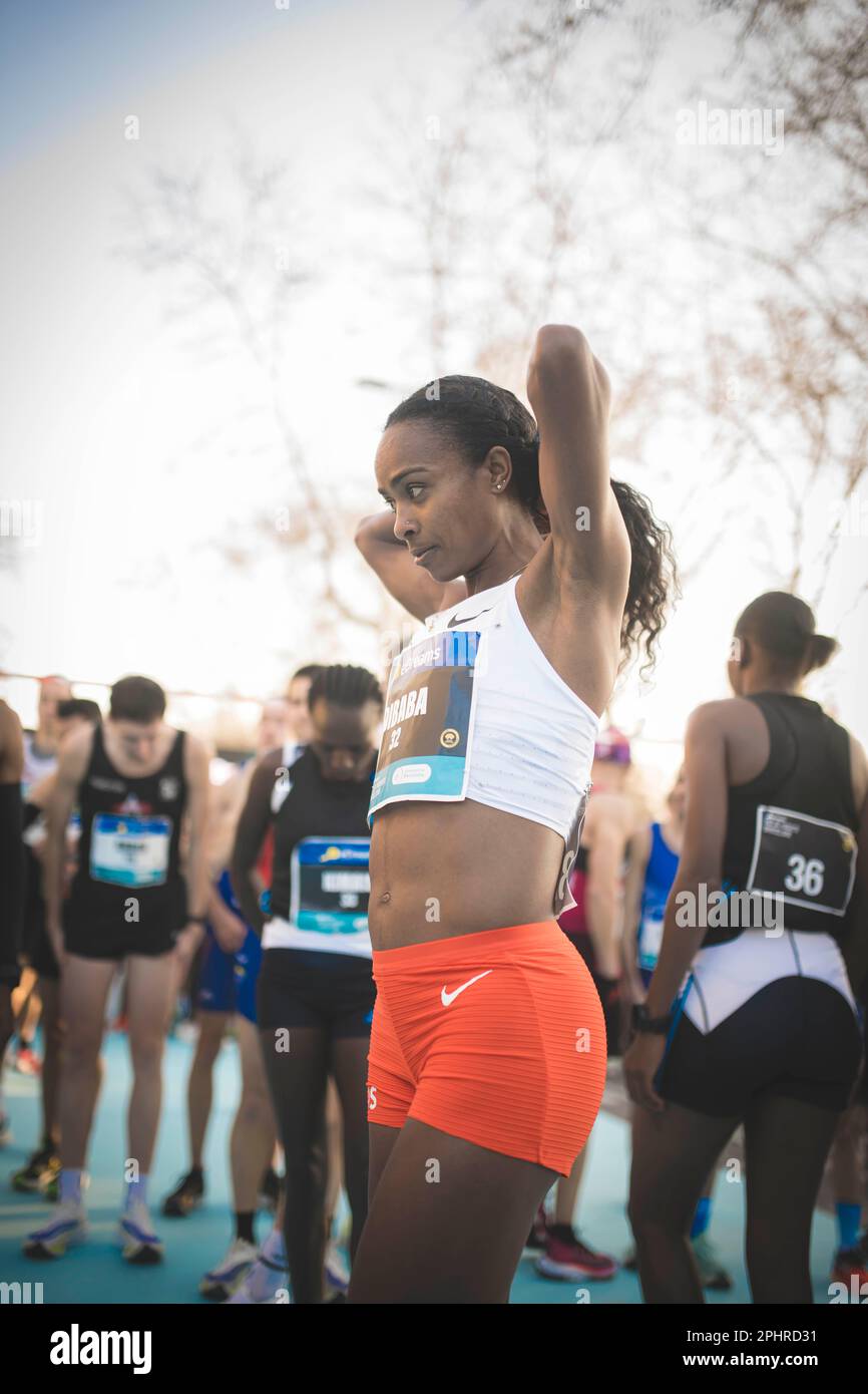 Genzebe Dibaba in the 2023 Barcelona Half Marathon Stock Photo - Alamy