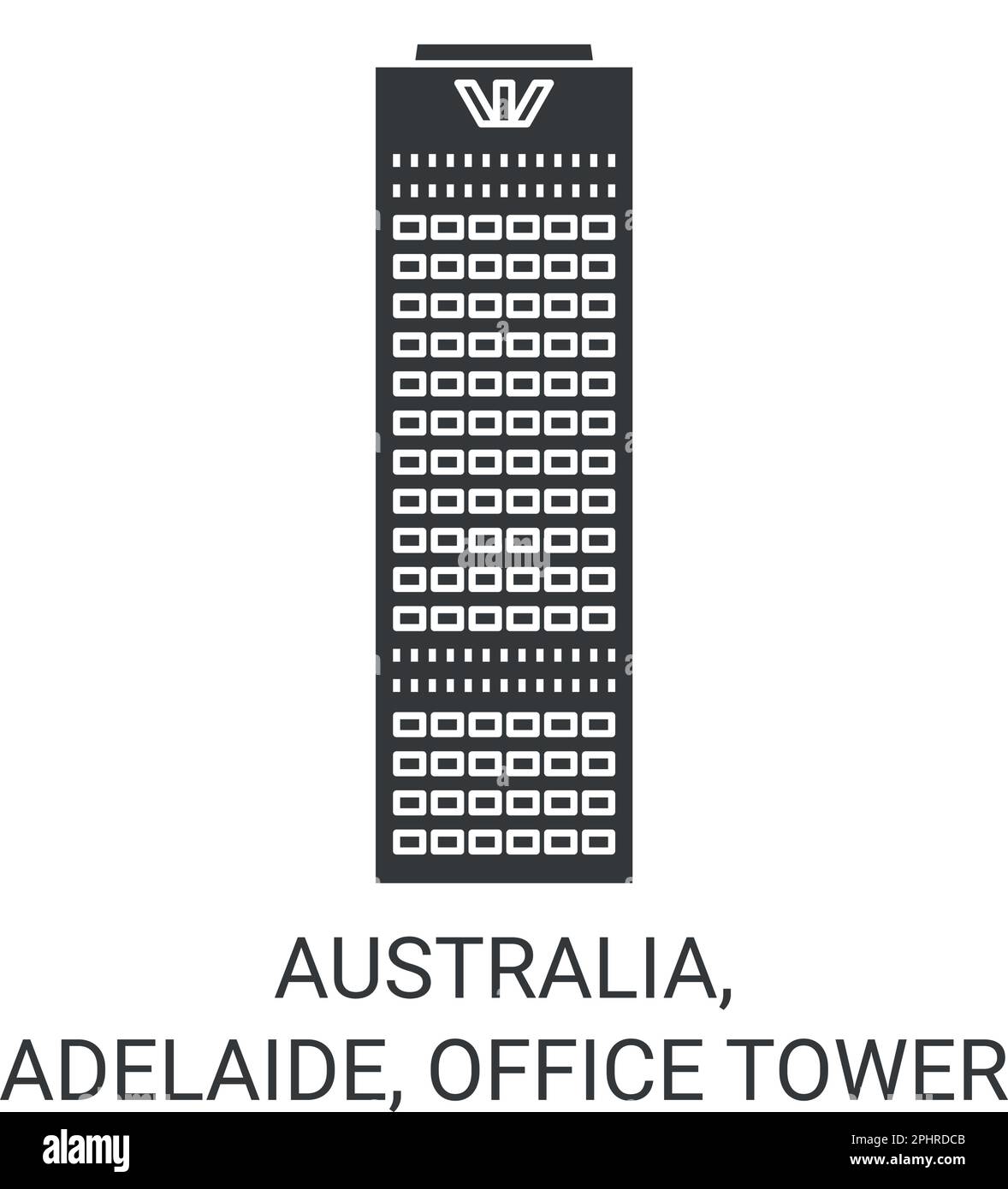Australia, Adelaide, Office Tower travel landmark vector illustration ...