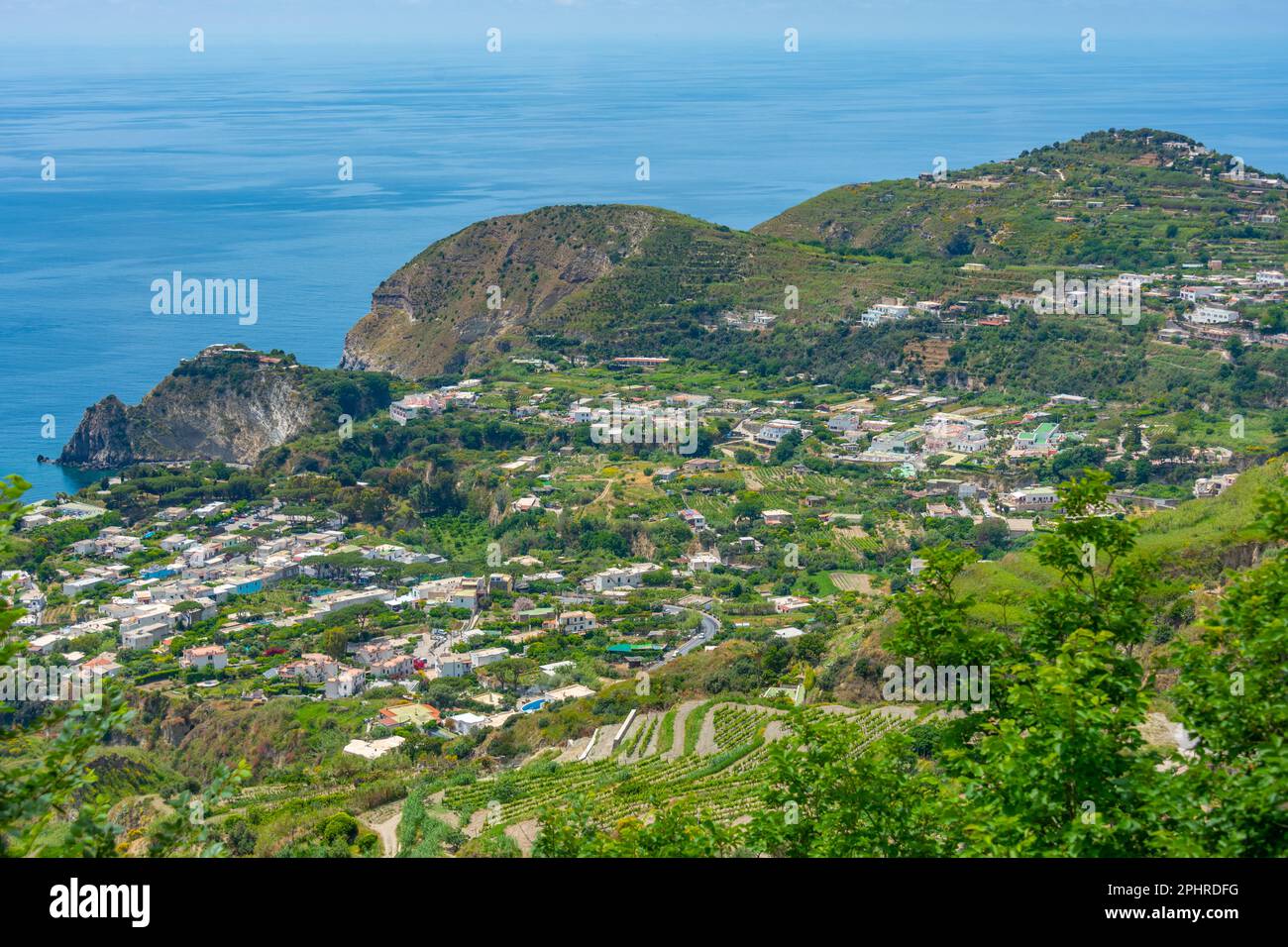 Aerial view of southern coast of Ischia island in Italy Stock Photo - Alamy