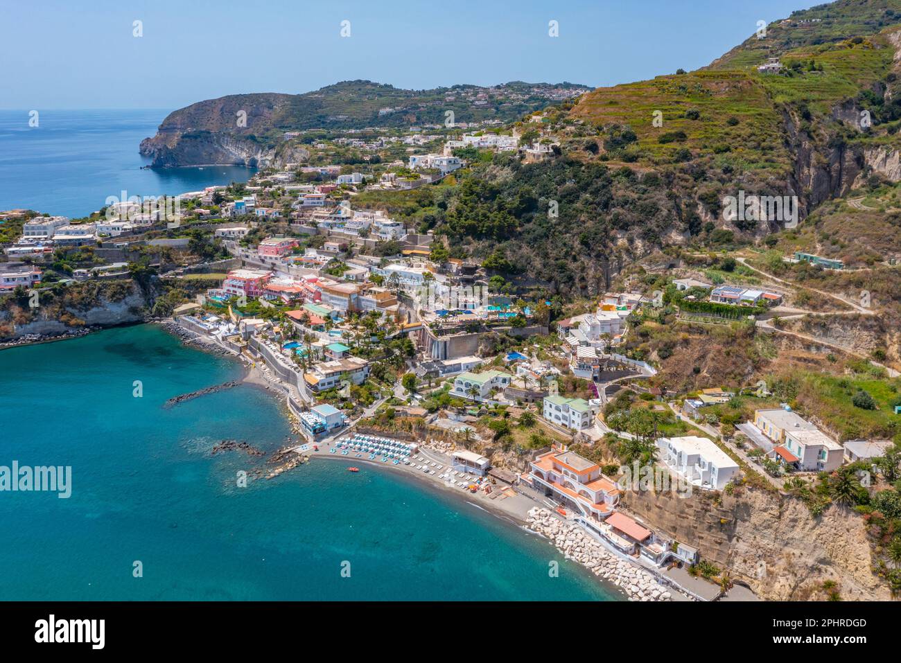 Seaside view of Spiaggia dei Maronti at Ischia island, Italy Stock ...