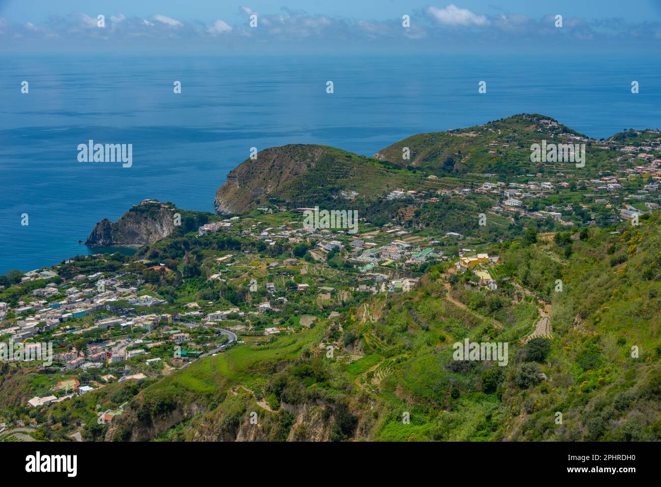 Aerial view of southern coast of Ischia island in Italy Stock Photo - Alamy