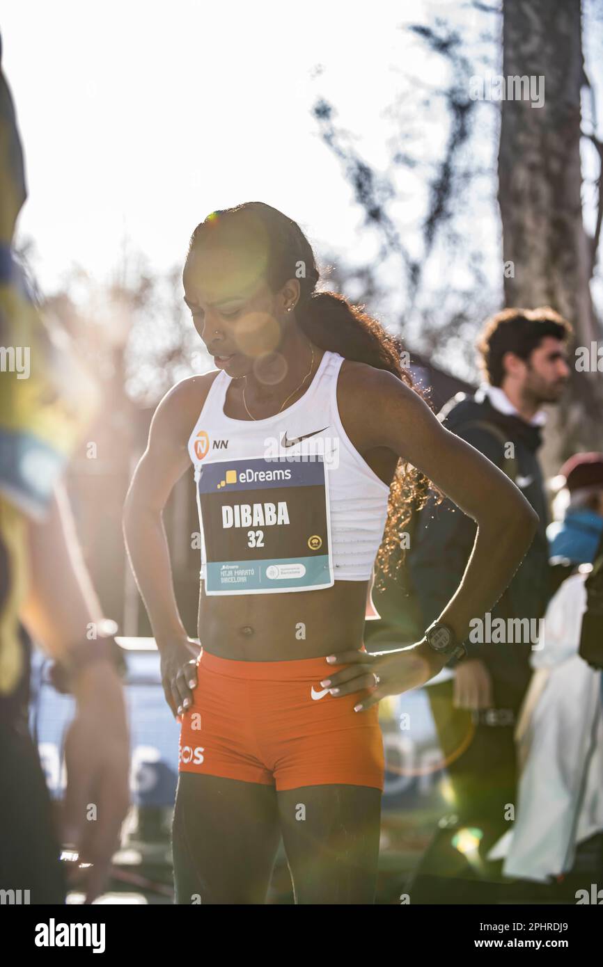 Genzebe Dibaba in the 2023 Barcelona Half Marathon Stock Photo - Alamy