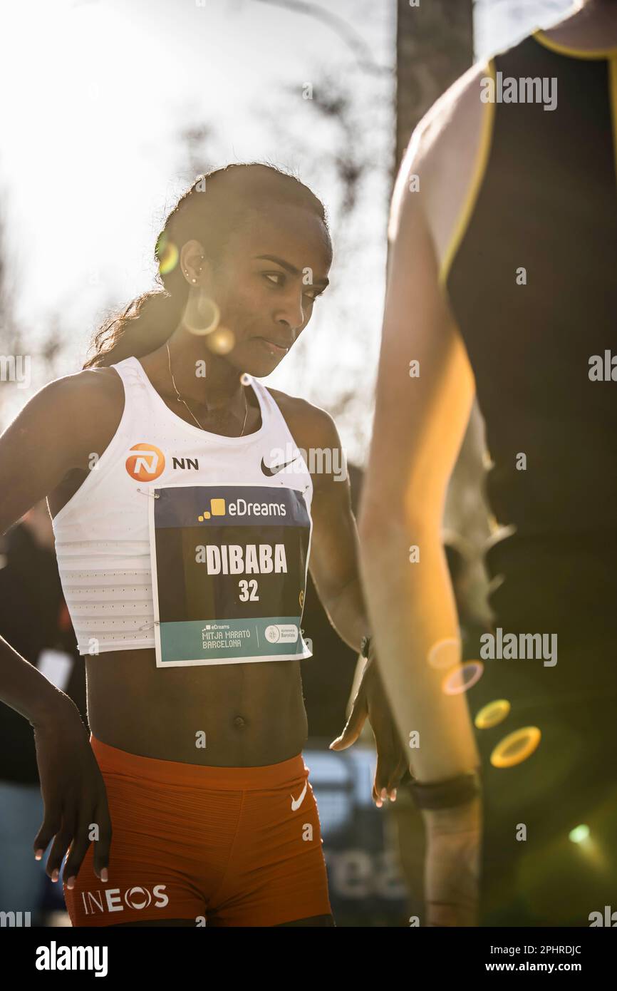 Genzebe Dibaba in the 2023 Barcelona Half Marathon Stock Photo - Alamy