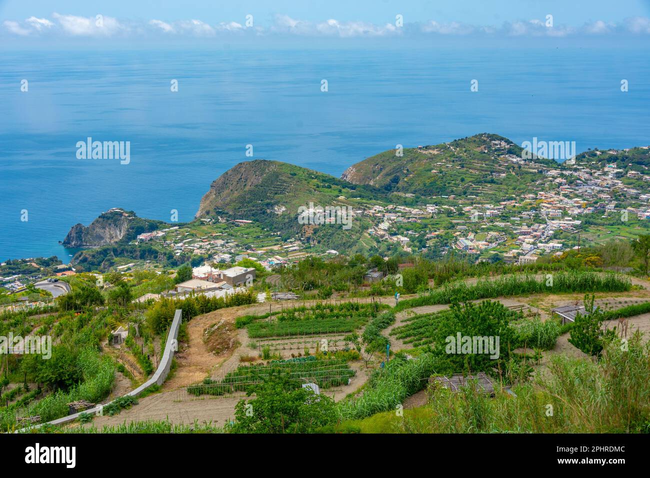 Aerial view of southern coast of Ischia island in Italy Stock Photo - Alamy